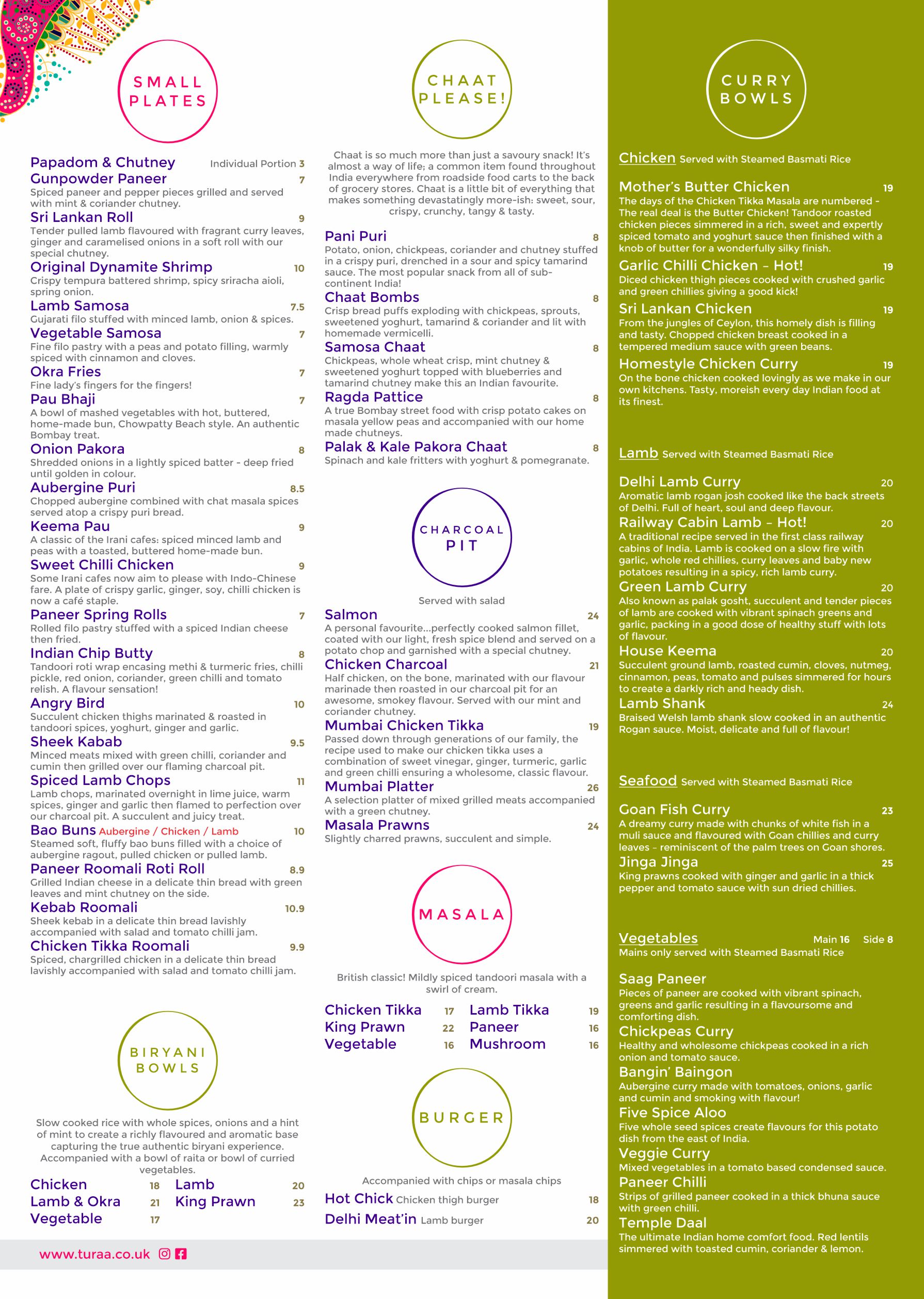 Menu – Turaa